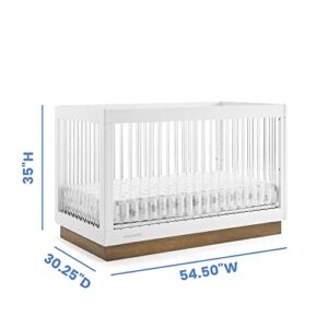 Delta Children James Acrylic 4-in-1 Convertible Crib - Greenguard Gold Certified, Bianca White/Acorn