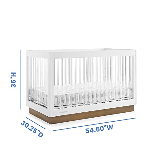 Delta Children James Acrylic 4-in-1 Convertible Crib - Greenguard Gold Certified, Bianca White/Acorn