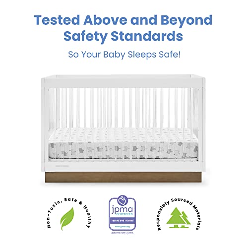 Delta Children James Acrylic 4-in-1 Convertible Crib - Greenguard Gold Certified, Bianca White/Acorn