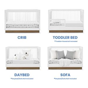 Delta Children James Acrylic 4-in-1 Convertible Crib - Greenguard Gold Certified, Bianca White/Acorn