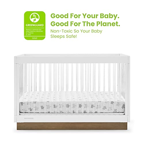 Delta Children James Acrylic 4-in-1 Convertible Crib - Greenguard Gold Certified, Bianca White/Acorn