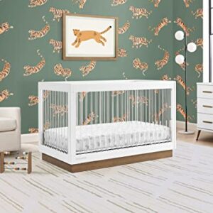 Delta Children James Acrylic 4-in-1 Convertible Crib - Greenguard Gold Certified, Bianca White/Acorn