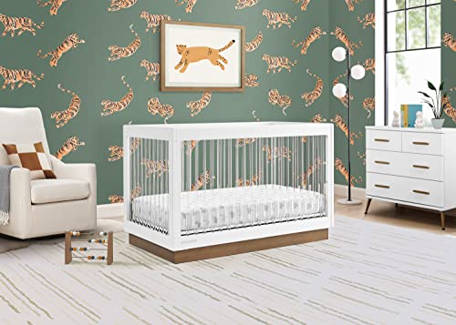 Delta Children James Acrylic 4-in-1 Convertible Crib - Greenguard Gold Certified, Bianca White/Acorn