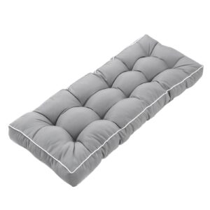 maphissus 41x19 inches outdoor bench cushion with ties,weather resistant thick tufted loveseat seat cushion for patio porch chair funiture,grey