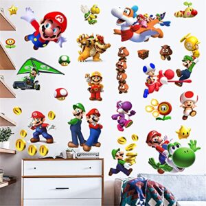 mario wall decals background wall stickers peel and stick wall art decor for kids boys girls bedroom nursery living room and door