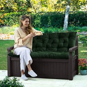 Zacammy Swing Replacement Seat Cushions, 2-3 Seater Bench Cushions for Outdoor Furnitur with Backrest, Garden Recliner Seat Cushions Waterproof Sofa Pads (Dark Green 60x40in)