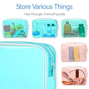 PACKISM Tsa Approved Toiletry Bag, 3 Pack Well-made Clear Makeup Bags with Zipper, Water-resistant Clear Toiletry Bags for Traveling Holds Small Items for Organization Fit Travel Essentials, 3 colors