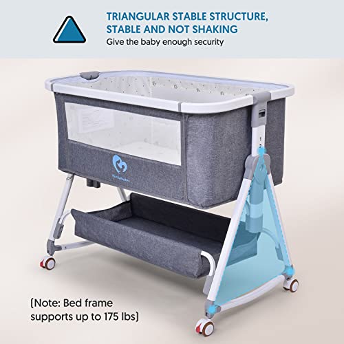 Bellababy Baby Bedside Sleeper, Bassinet for Safe Co-Sleeping, Storge Bag, Easy to Assemble, Easy Folding Portable Crib for Newborn/Infants