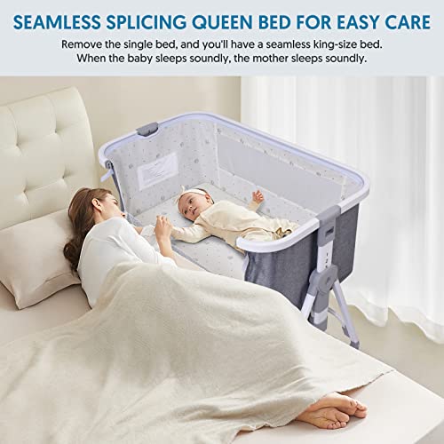 Bellababy Baby Bedside Sleeper, Bassinet for Safe Co-Sleeping, Storge Bag, Easy to Assemble, Easy Folding Portable Crib for Newborn/Infants