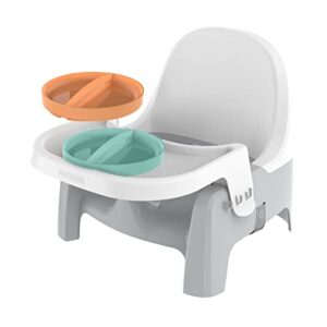 summer deluxe learn-to-dine feeding seat – infant and toddler feeding chair and booster seat with tray and 2 snap-in plates