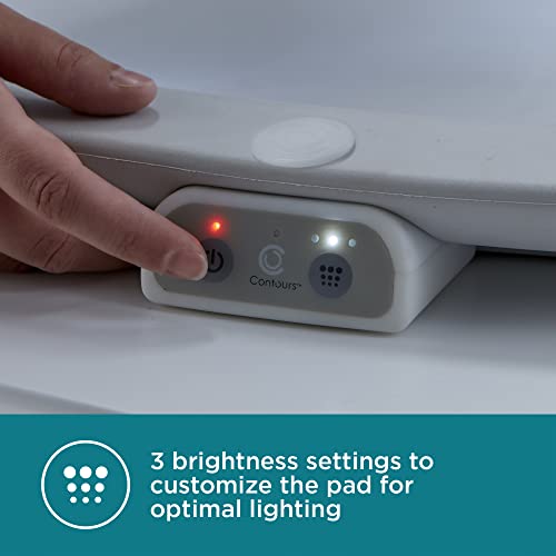 Contours Glow Motion Sensing Light-Up Changing Pad for Dresser or Changing Table, Motion Activated Soft Glow Lights, Three Brightness Settings, Easy to Clean, Comfortable and Waterproof