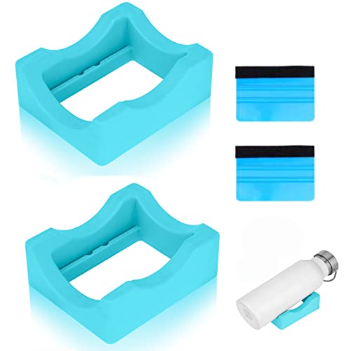 HTCBF Silicone Cup Cradle for Tumblers,2 Pieces Silicone Cup Cradle with Built in Slot 2 Pieces Felt Squeegees Tumbler Holder,2 Angle Supports Tumbler Cradle for Crafting Tumbler for Vinyl Application