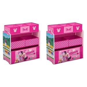 delta children disney minnie mouse 6 bin design and store toy organizer (pack of 2)