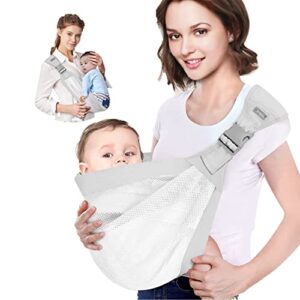 baby carrier,adjustable babies holder carrier,baby half wrap hip carrier,one shoulder save energy,lightweight breathable mesh natural cotton fabric,suitable for newborns weighing 45 lbs