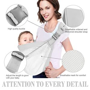 Baby Carrier,Adjustable Babies Holder Carrier,Baby Half Wrap Hip Carrier,One Shoulder Save Energy,Lightweight Breathable Mesh Natural Cotton Fabric,Suitable for Newborns Weighing 45 lbs