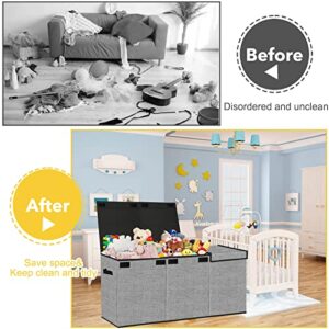 JAYSDAYLY Toy Box Extra Large,Collapsible Toy Chest Storage Organizer with Removable Lids,Toy Boxes Baskets for Kids Adjustable Space with Dividers,35.8 * 16 * 12.6 inches