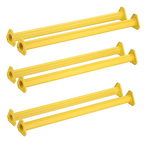 EISENSP Extra Long 21.5" Steel Monkey Bars for Backyard - Ladder Rungs Hardware Kit - Hexagonal at Both Ends (Set of 6) (Yellow)