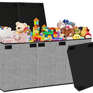 JAYSDAYLY Toy Box Extra Large,Collapsible Toy Chest Storage Organizer with Removable Lids,Toy Boxes Baskets for Kids Adjustable Space with Dividers,35.8 * 16 * 12.6 inches