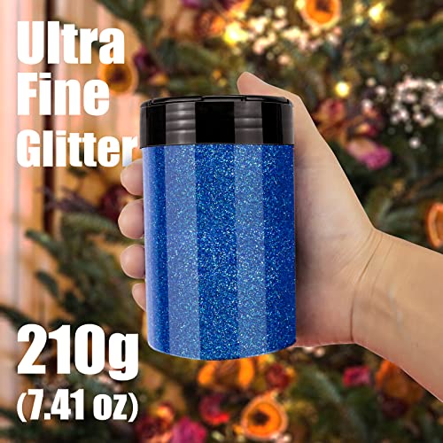 Iridescent Ultra Fine Glitter Powder 7.41Oz/210g Rainbow Resin Glitter PET Flakes Crafts Sequins Epoxy Chips Flakes for Tumblers Slime Making (Taffy Pink)