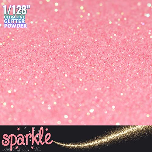 Iridescent Ultra Fine Glitter Powder 7.41Oz/210g Rainbow Resin Glitter PET Flakes Crafts Sequins Epoxy Chips Flakes for Tumblers Slime Making (Taffy Pink)