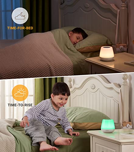 Lyridz Baby Sound Machine Night Light, White Noise Machine for Sleeping, Toddler Sleep Trainer with 24 Soothing Sounds, Time-to-Rise, Portable, 32 Lighting Effects DIY Colors, APP & Voice Control