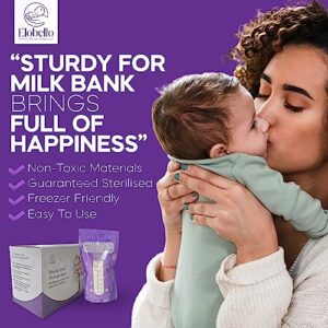 EloBello Breastmilk Storage Bag100-Pack 7oz Breast Milk Storage Bags Freezer BPA Free – Leakproof Double Zip Milk Bags for Breastmilk Refrigeration – Self-Standing Disposable Breastmilk Storage