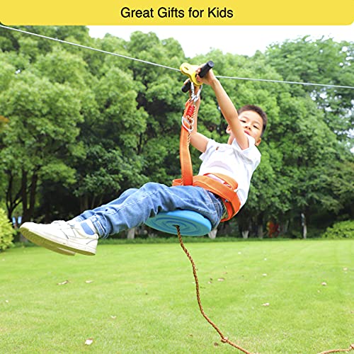 Velots Ziplines Kits for Backyard, 160FT 140FT 105FT 90FT 80FT Zip Lines Kit 350LB Kids Toys Play Set, Adults Playground Games Outdoor (90FT)