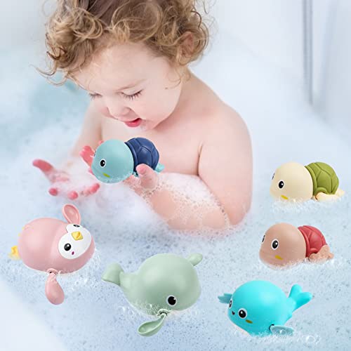 Baby Bath Toys,6 Pack Cute Swimming Water Bath Toys for Toddlers Boy Girls Toys for 1 2 3 4 Year Old,Floating Wind-up Bathtub Toys Gifts for Baby Pool Toys Toddler 1-3