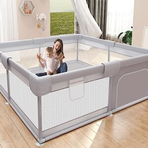 Baby Playpen Play Pens for Babies and Toddlers Baby Fence Baby Play Yards for Indoor & Outdoor with Breathable Mesh Anti-Fall Playpen