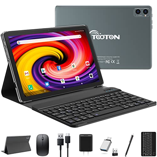 2023 Tablet 10.1 Inch 2 in 1 Android Tablet with keyboard Octa-Core Processor 128GB Storage 1TB Expandable, 13+8MP Dual Camera, Newest Tablets PC with Case Mouse Stylus Support 5G WiFi, IPS FHD Screen