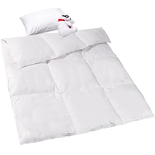 ZPECC Toddler Comforter - Duvet | Kids Goose Down Quilt, All Season Blanket Cover for Baby Bed, Stroller, Travel, Boys and Girls (41"x48", White)