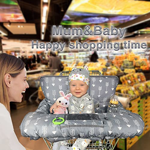 RHYDEER Shopping cart Cover for Baby high Chair Cover, roll in and go, Universal fit, Grey Arrow