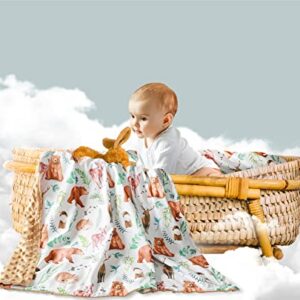 Jola's House 3 Piece Baby Crib Bedding Set Woodland Soft Bean Dot Neutral Unisex Nursery Bedding Set for Boys or Fitted Girls Crib Sheet Blanket and Crib Skirt