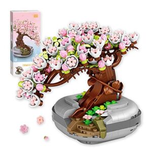 baoswi mini sakura bonsai tree building blocks set, cherry blossom botanical collection set for adults teens, home decor accessories, not compatible with lego (426 pcs)