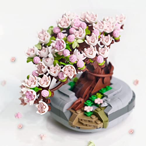 Baoswi Mini Sakura Bonsai Tree Building Blocks Set, Cherry Blossom Botanical Collection Set for Adults Teens, Home Decor Accessories, NOT Compatible with Lego (426 Pcs)