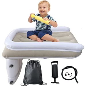 inflatable toddler travel bed, baby airplane seat extender, inflatable airplane bed for kids included inflatable travel bed, manual pump, travel bag