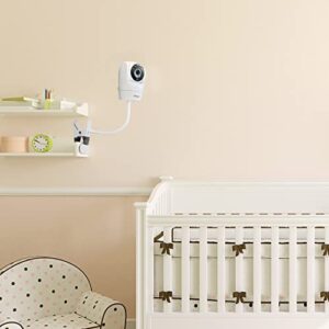 iTODOS Baby Monitor Mount Clip for Vtech Baby Monitor Vtech VM901 and VM919HD, 8inches Flexible Long Gooseneck Arm,Attach Your Baby Camera Wherever You Like Without Any Tools