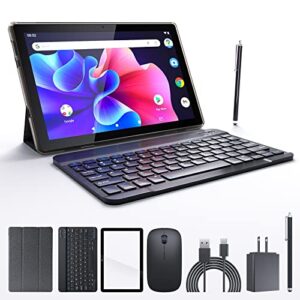 10 inch android 11.0 tablet, 4gb ram+64gb rom+512gb expandable computer tablets pc, ips screen, 2+8mp dual camera, wifi, bt, google certified