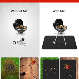 Protebox 60 x 40 inch Under Grill Mats for Outdoor Grill, Double-Sided Fireproof Deck and Patio Protector Mat, BBQ Mat for Under BBQ, Waterproof Oil-Proof Grill Floor Pads Fire Pit Mat Fireplace Mat