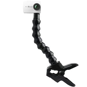 vizemo jaws clamp mount flex gooseneck mount compatible with gopro hero 11, 10, 9, 8, 7, max, fusion, hero (2018), 6, 5, 4, session, 3+, 3, 2, 1, dji osmo, xiaomi yi cameras