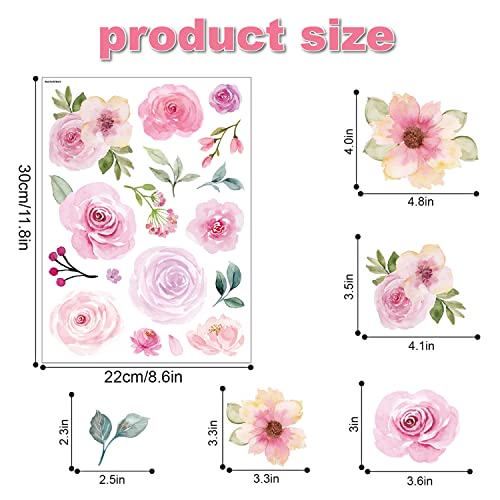 Payutou 8 Sheet 120Pcs Wall Stickers for Girls Bedroom Flower Wall Corner Decals Floral Wall Stickers Baby Girl Wall Stickers Nursery Bedroom Classroom Wall Decor