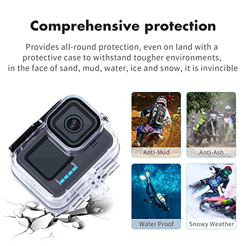 SEASKY Dive Waterproof Protector Case Housing for Gopro Hero 11/10/9 Black Action Camera Accessories Diving Depth 60M/196FT Underwater Protective Case