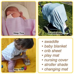 Purrycub Muslin Swaddle Blankets – Silky Soft Swaddling Blanket for Girls, Lightweight & Breathable Swaddles for Newborns, Stretchy Bamboo & Cotton Receiving Wraps, Baby Girl Newborn Essentials