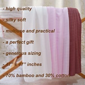 Purrycub Muslin Swaddle Blankets – Silky Soft Swaddling Blanket for Girls, Lightweight & Breathable Swaddles for Newborns, Stretchy Bamboo & Cotton Receiving Wraps, Baby Girl Newborn Essentials