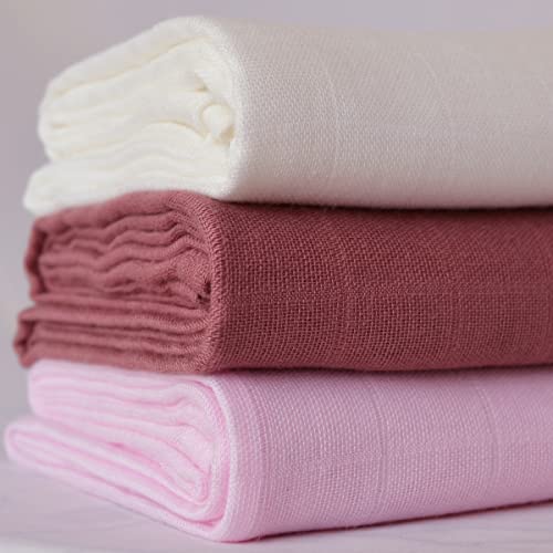 Purrycub Muslin Swaddle Blankets – Silky Soft Swaddling Blanket for Girls, Lightweight & Breathable Swaddles for Newborns, Stretchy Bamboo & Cotton Receiving Wraps, Baby Girl Newborn Essentials