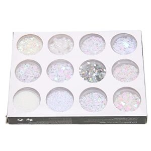 craft glitter sequin, high flash glitter sequins set for homemade cards (white)