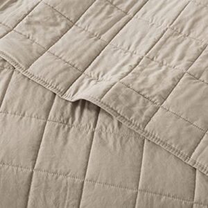 B2EVER Beige Quilt Queen Size Bedding Sets with Pillow Shams, Lightweight Soft Bedspread Coverlet, Quilted Blanket Thin Comforter Bed Cover for All Season Spring Summer, 3 Pieces, 90x90 inches