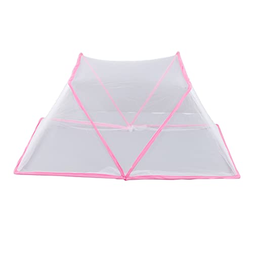 Mosquito Tent, 125 x 70 x 50cm Foldable Mosquito Net Bedroom Bed Net Tent Portable Mosquito Net Tent Easy to Store Lightweight for Room (Pink)