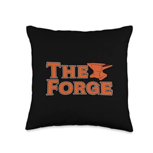 forging designs for blacksmiths anvil loves backyard blacksmith forging throw pillow, 16x16, multicolor