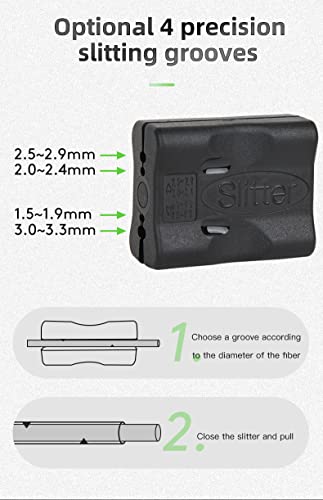 Two Pieces per Pack Mid Span Cable Slitter 4 Precision Slitting Grooves For Cable 1.5-3.3mm Alloy Forging Sharp Blade Easy Operation to Open Fiber Jackets and Loose Buffer Tubes